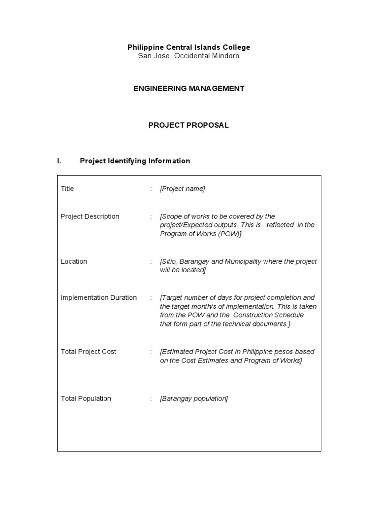 Barangay Project Proposal Template | PDF