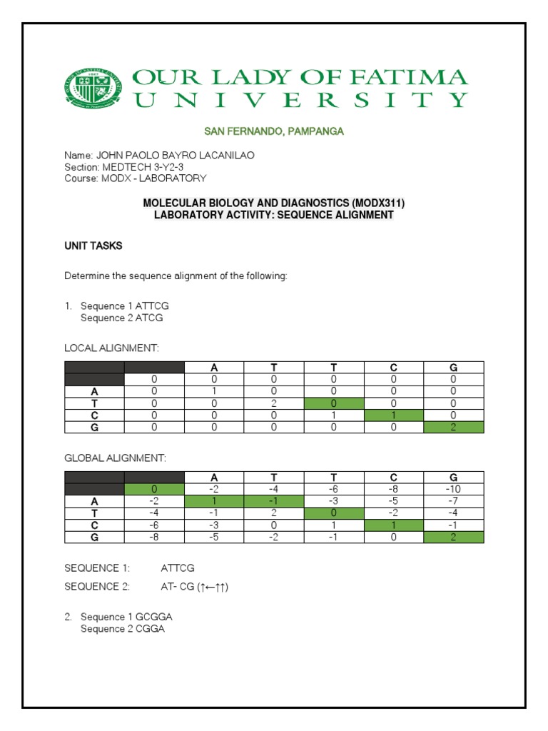 Sequence Alignment | PDF | Biology | Biological Engineering Sequence Alignment | PDF | Biology | Biological Engineering