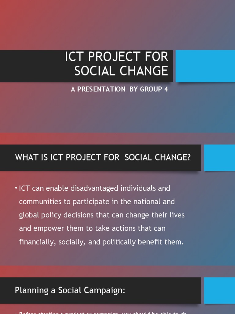 Ict Project For Social Change | PDF | Social Media | Popular Culture ...