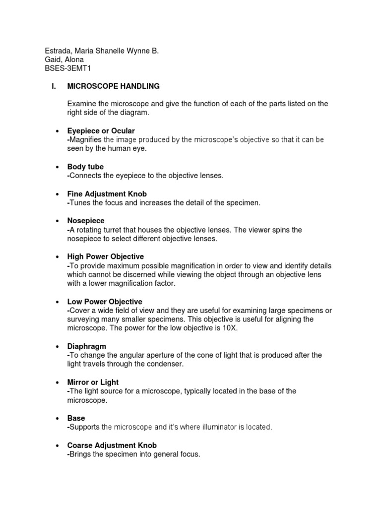 Microscope Laboratory Activity | PDF | Materials Science | Lenses