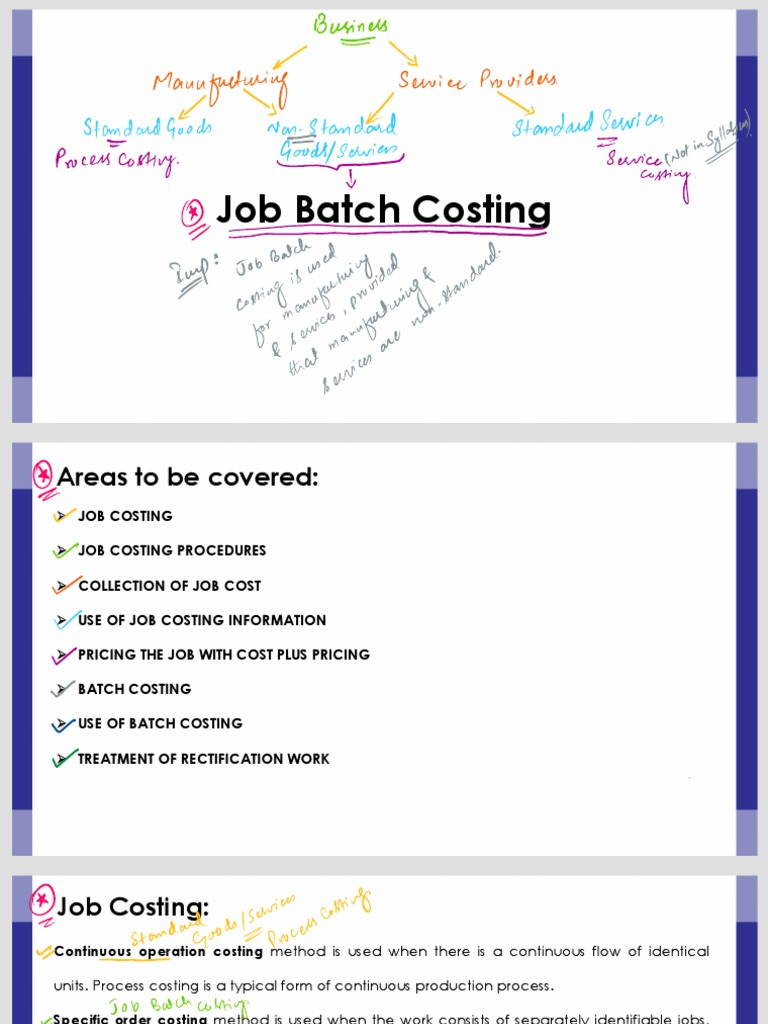 6. Job Batch Costing | PDF | Cost | Cost Of Goods Sold