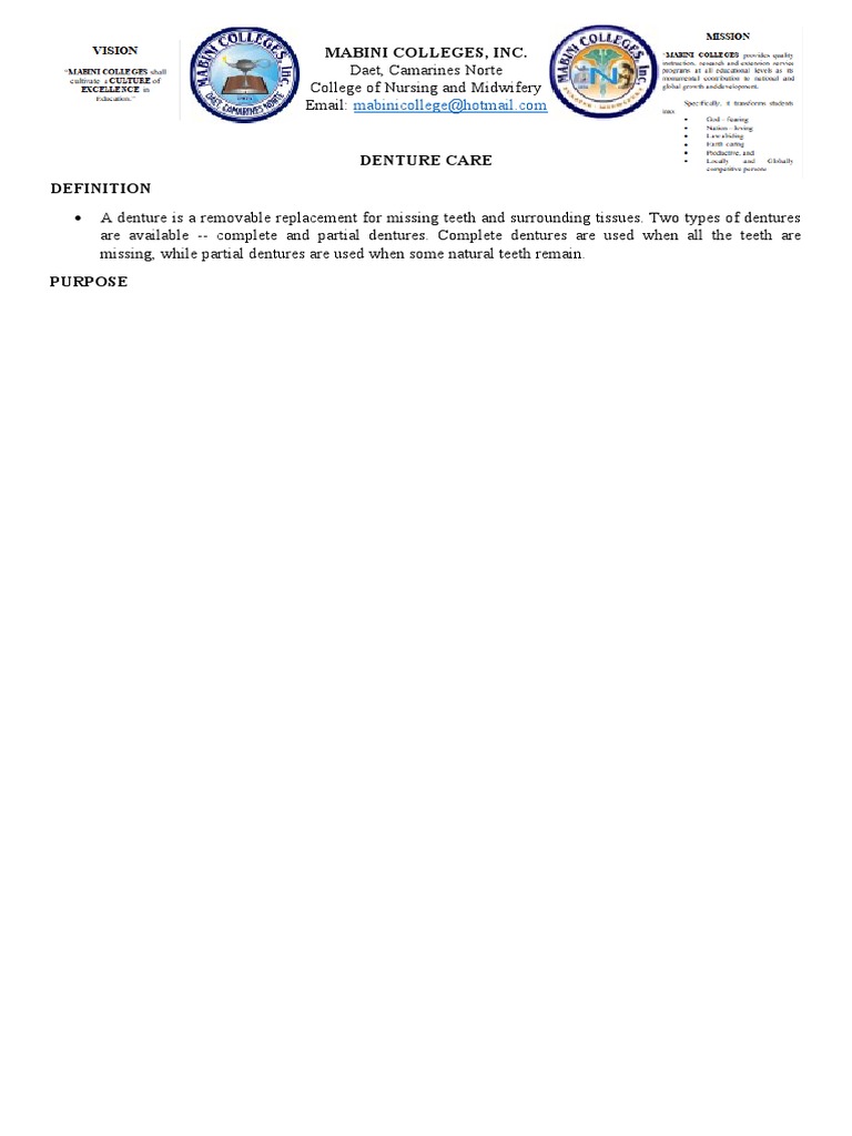 Denture Care Pdf