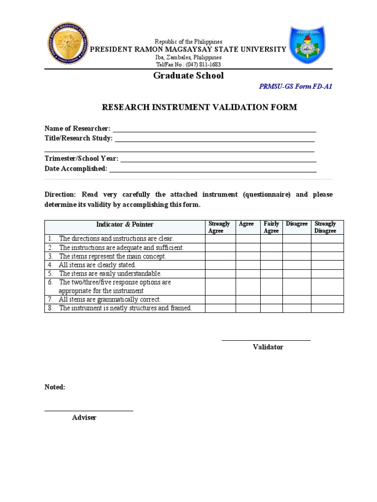 GS Validation Form Revised | PDF