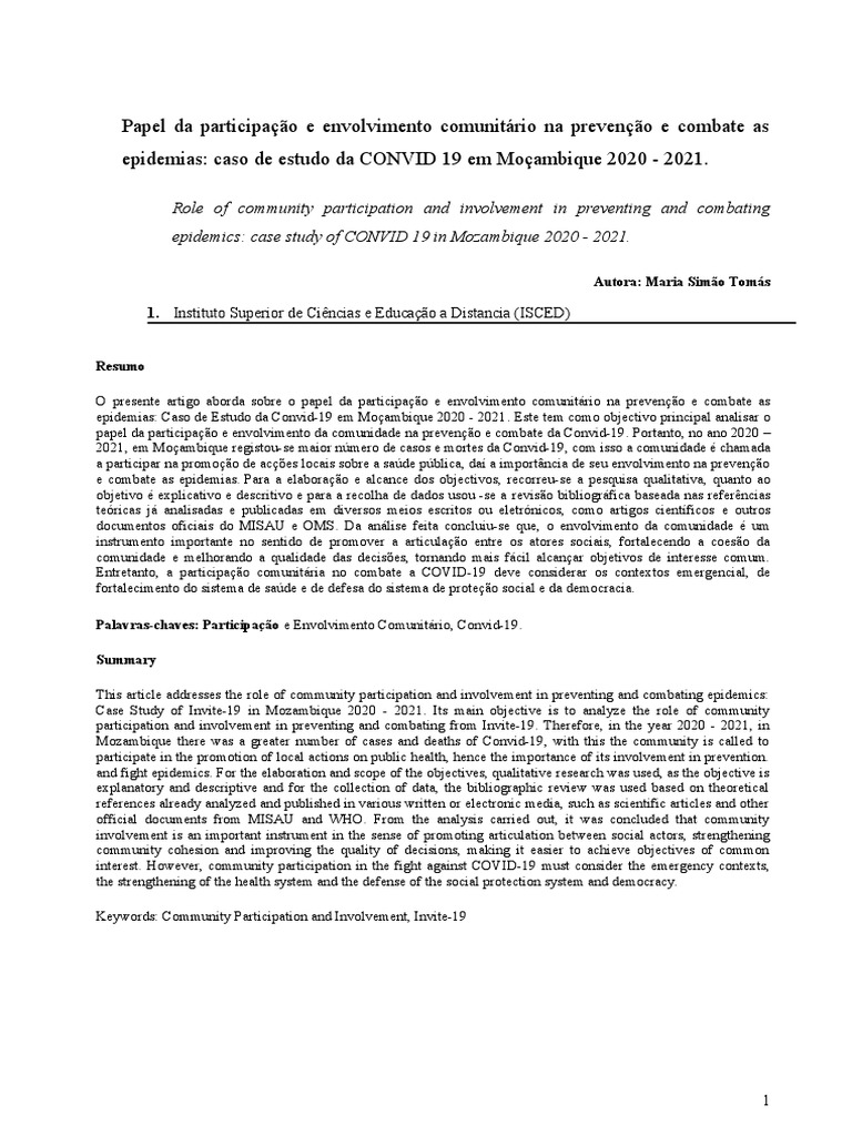 Maria Simao | PDF | Sociologia | Sociedade