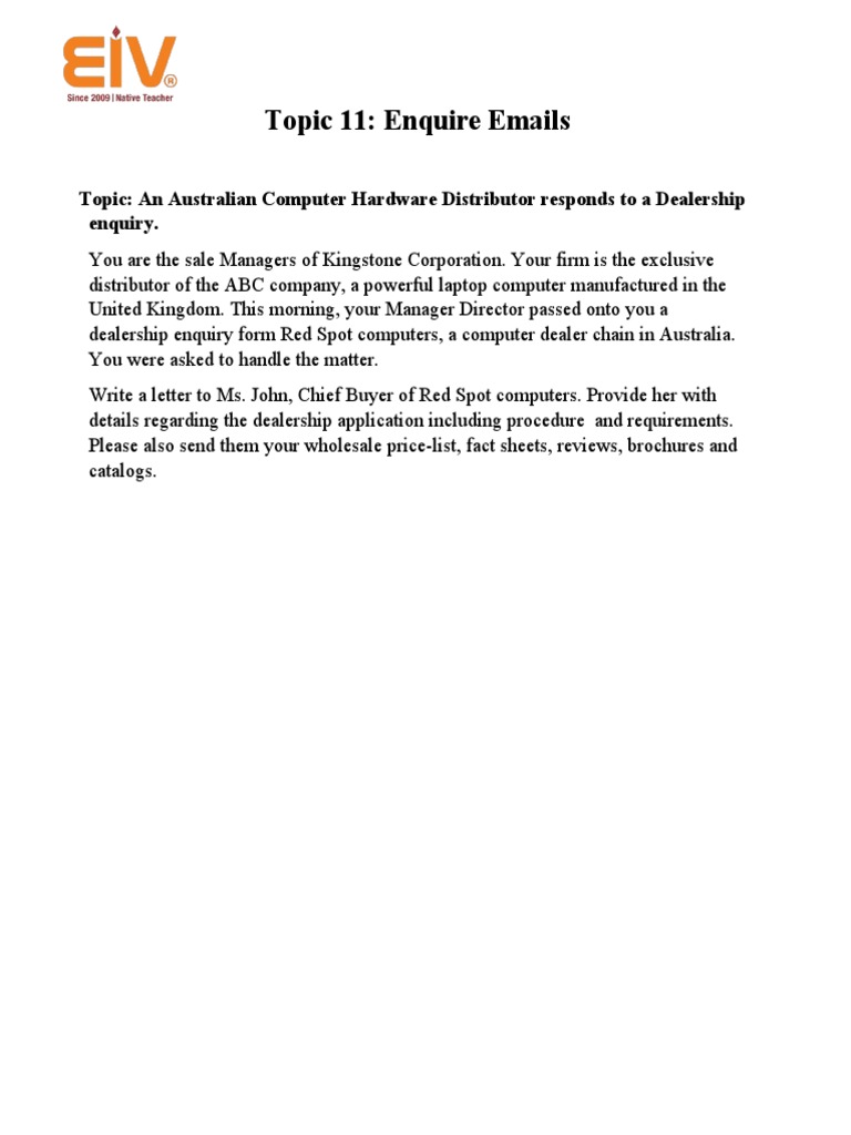 Homework - Enquire Emails | PDF