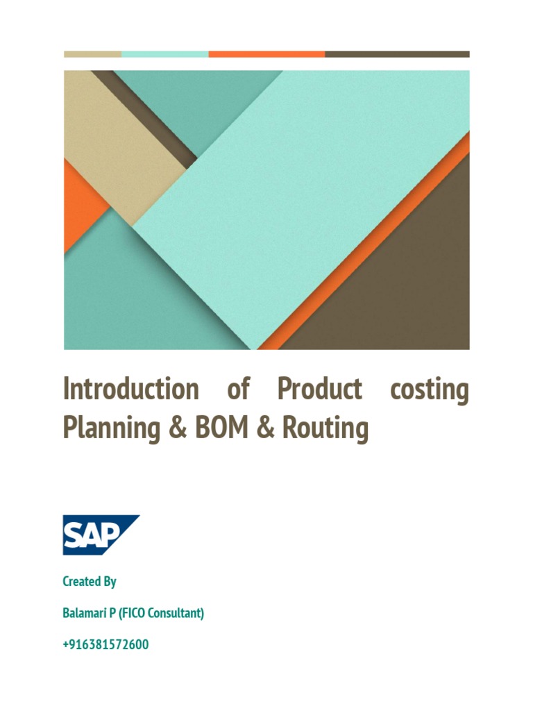 Introduction Product Costing BOM and Routing Creation 1673865014 | PDF ...