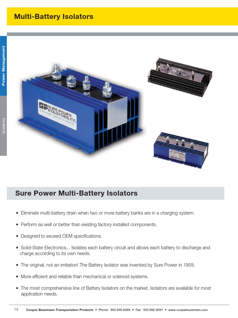 Multi-Battery Isolator Overview | PDF | Voltage | Electricity