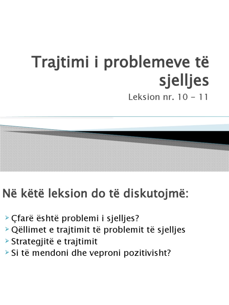 Leksion nr.10 - 11 Trajtimi I Problemeve Te Sjelljes | PDF