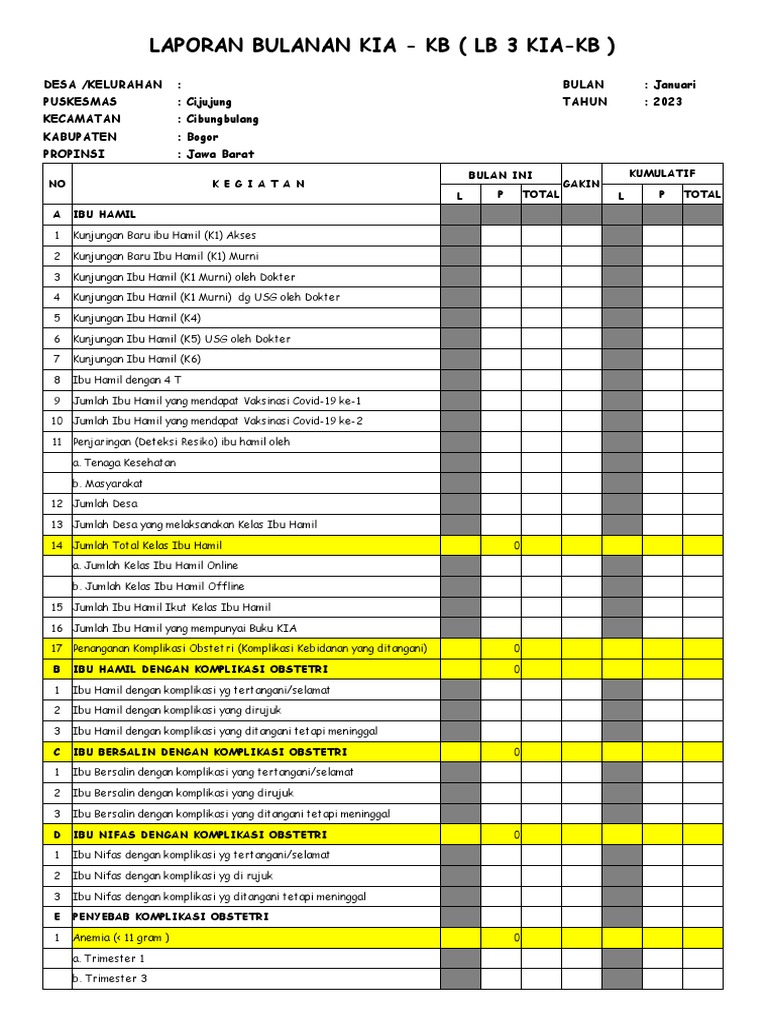 Format Laporan LB 3 Kia-Kb Baru TH 2023 | PDF