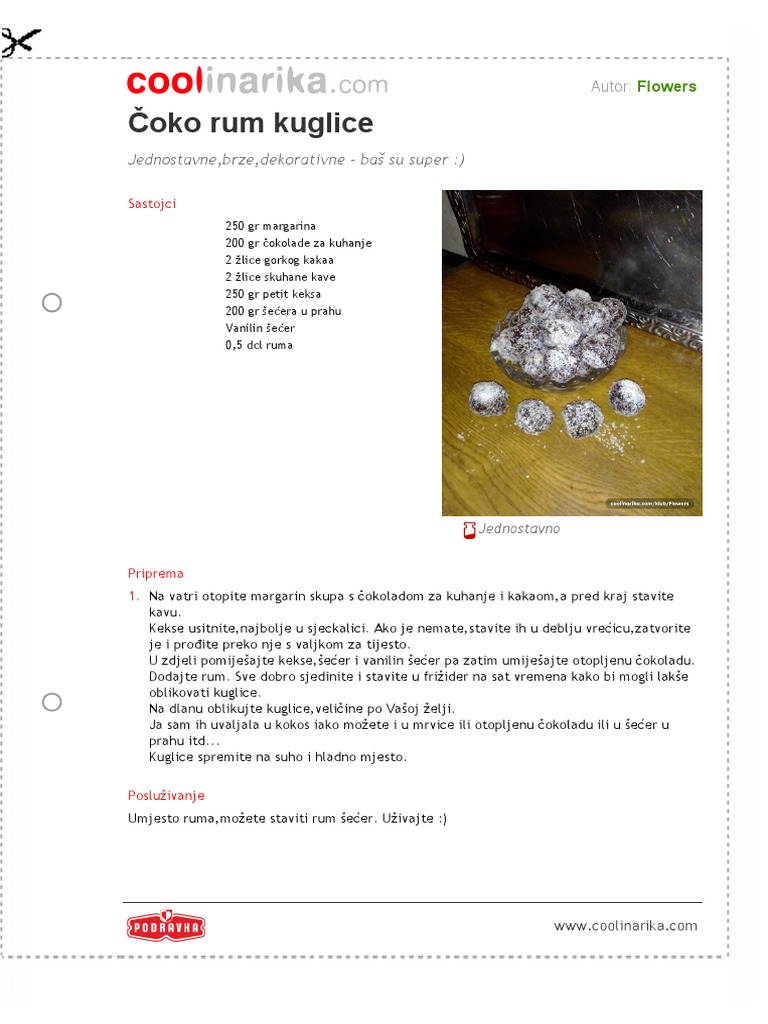 Čoko Rum Kuglice | PDF