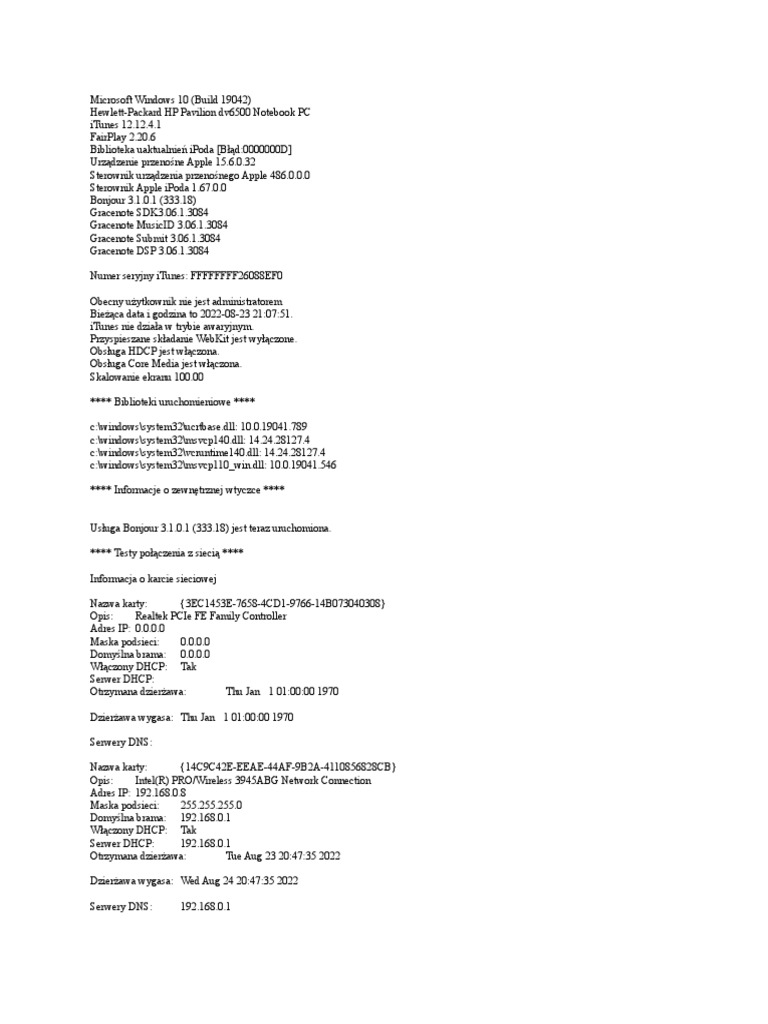 Diagnostyka ITunes | PDF