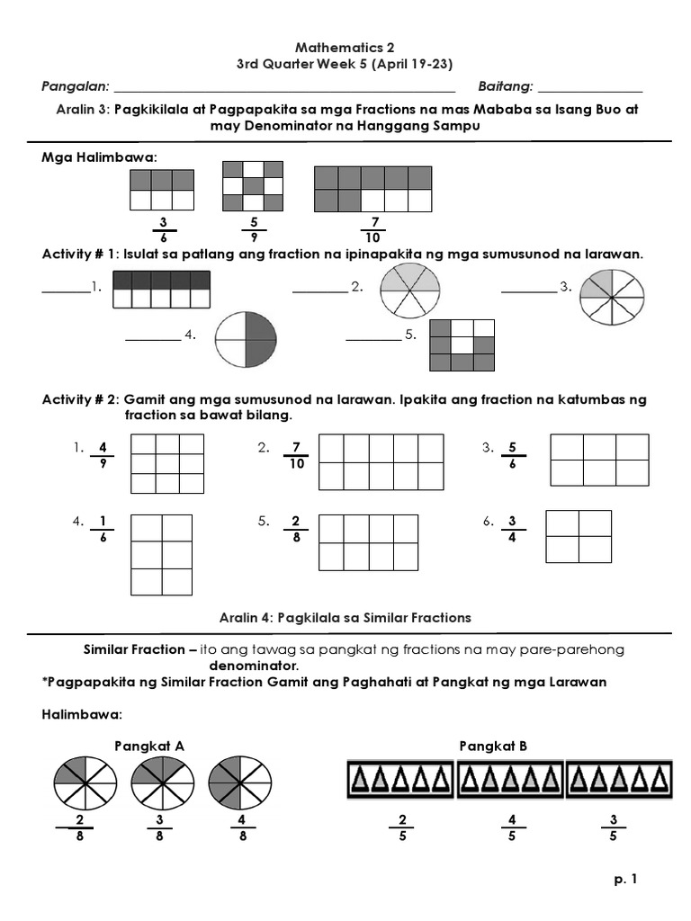 Math 2 Worksheets Q3 Wk5 | PDF