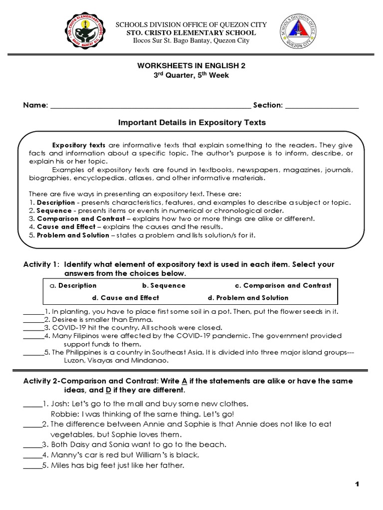 3rdquarter Week5 English | PDF | Philippines