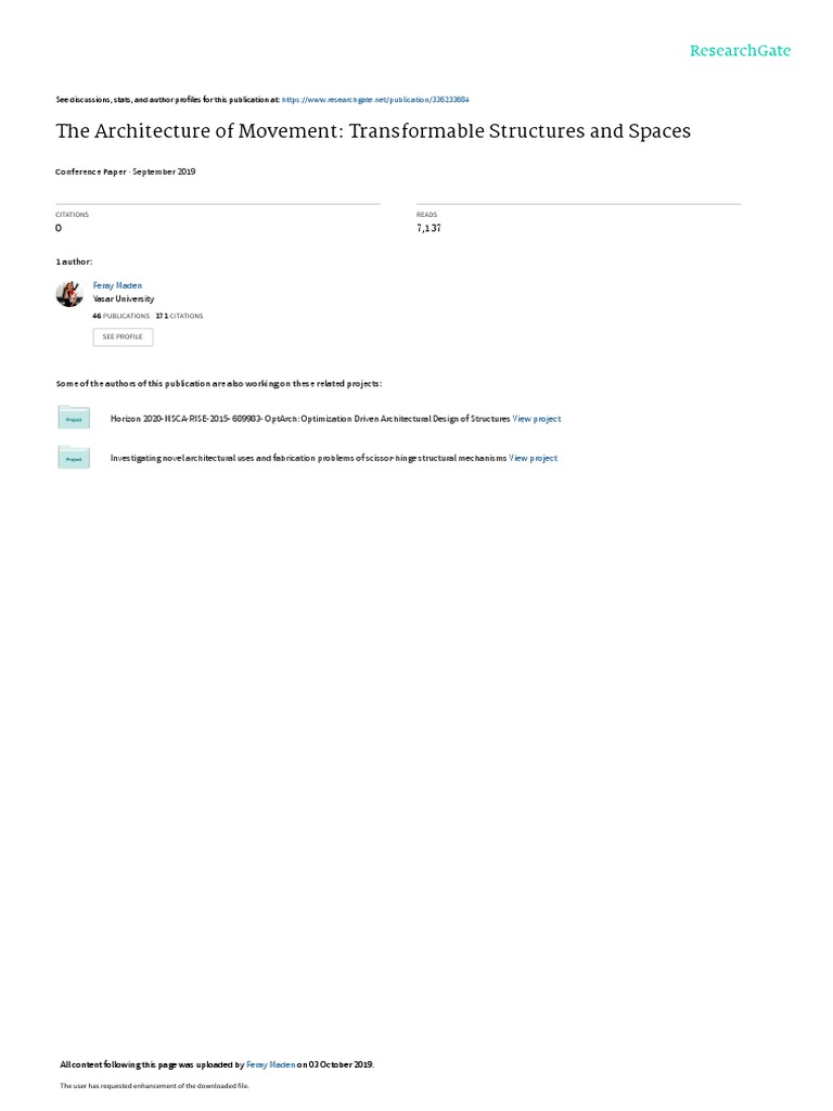 Transformable Structures in Architecture | PDF | Bridge | Dome