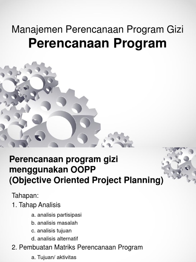 Manajemen Perencanaan Program Gizi - Perencanaan Program & Monev | PDF