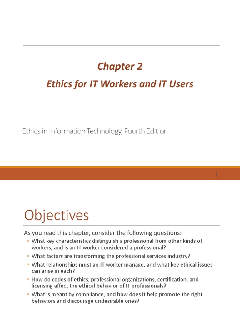 Chapter 2 Ethics For IT Workers and IT User | PDF | Regulatory Compliance | Internal Audit