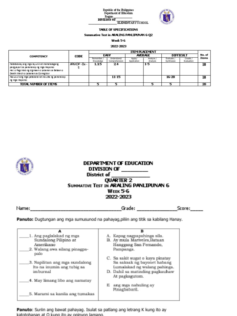 ST3 Araling-Panlipunan-6 Q2 | PDF