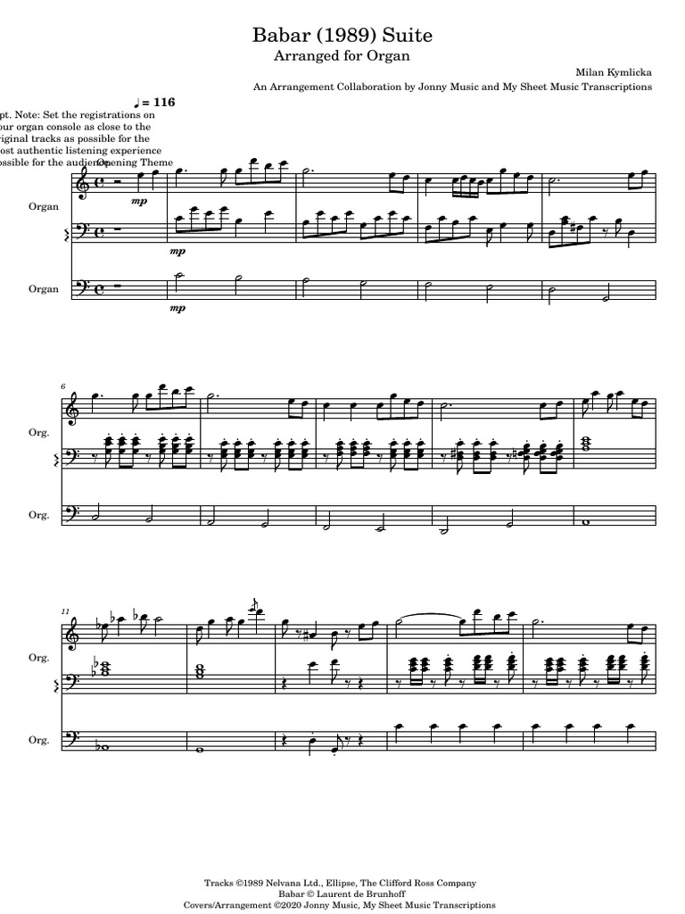 Babar Suite Organ Cover | PDF | French Children's Books | Animation