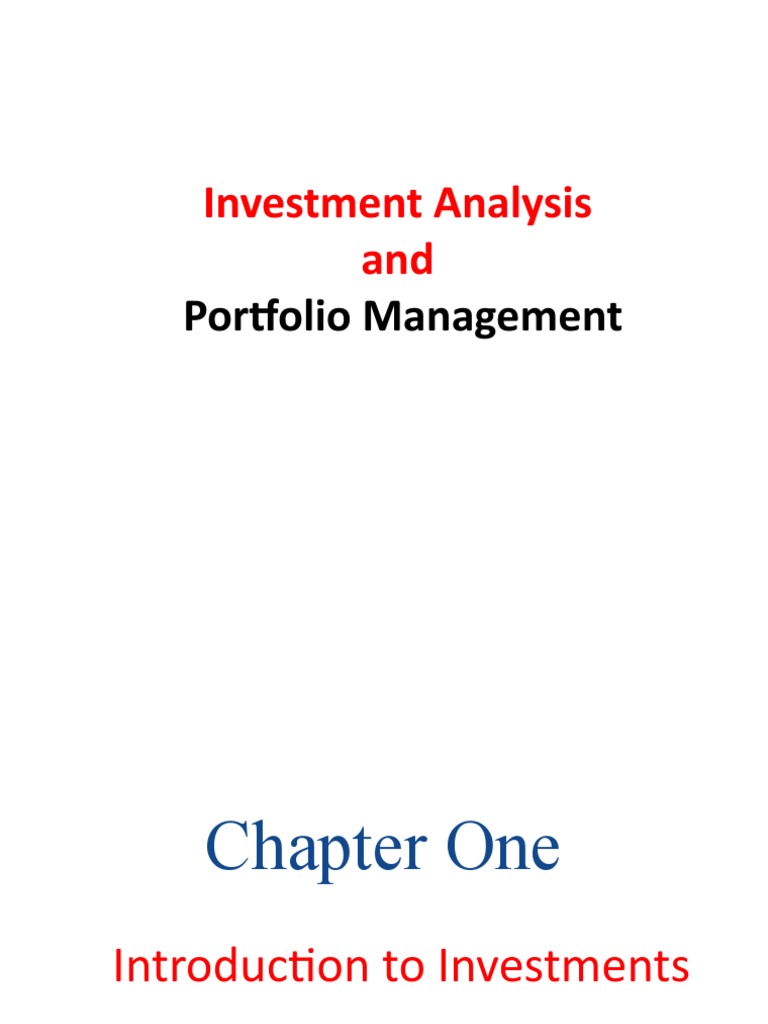 An Introduction to Investment Analysis and Portfolio Management | PDF ...