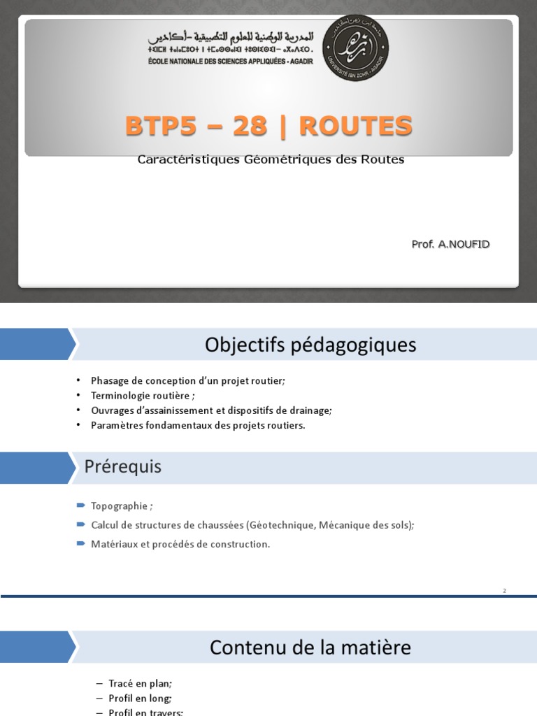 Caractéristiques Géométriques Routières | PDF | Route | Infrastructure ...