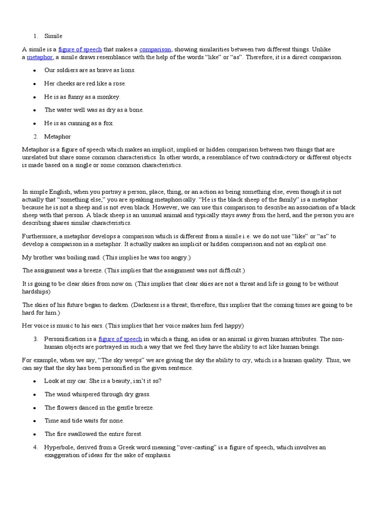 Figures of Speech-Lecture | PDF | Irony | Poetic Devices