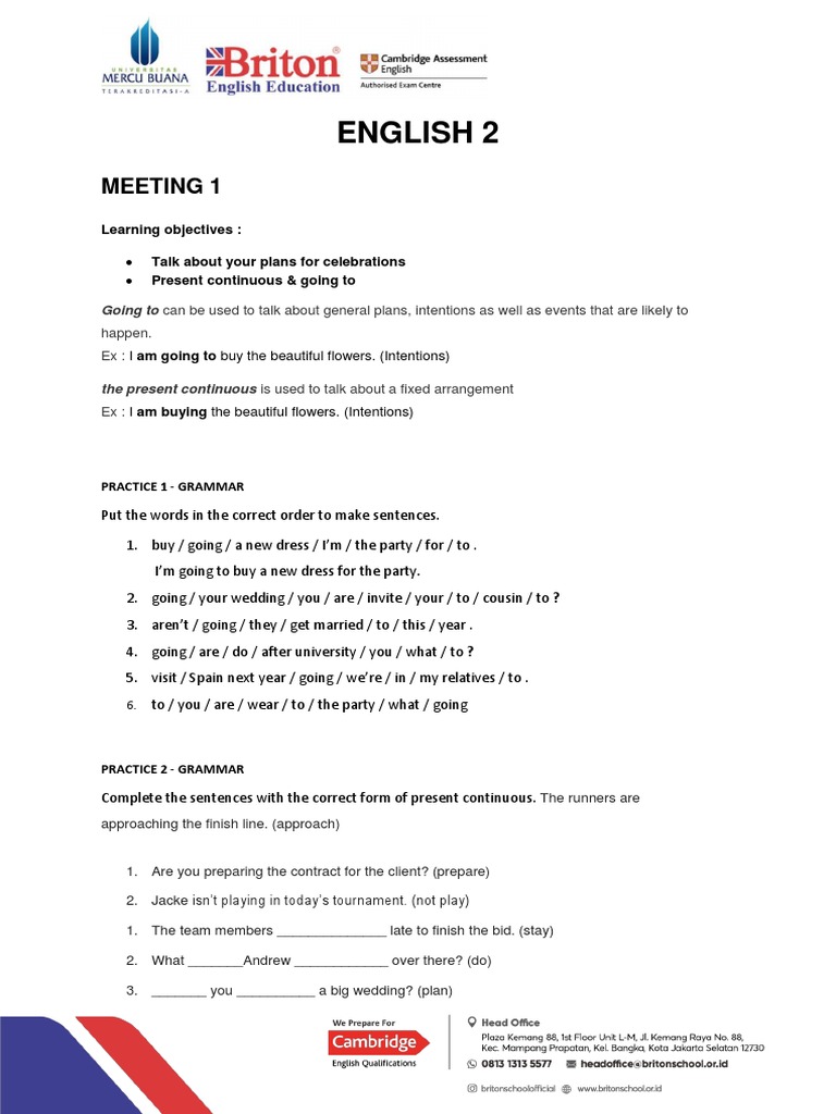 Handout-English 2 Meeting 1 | PDF