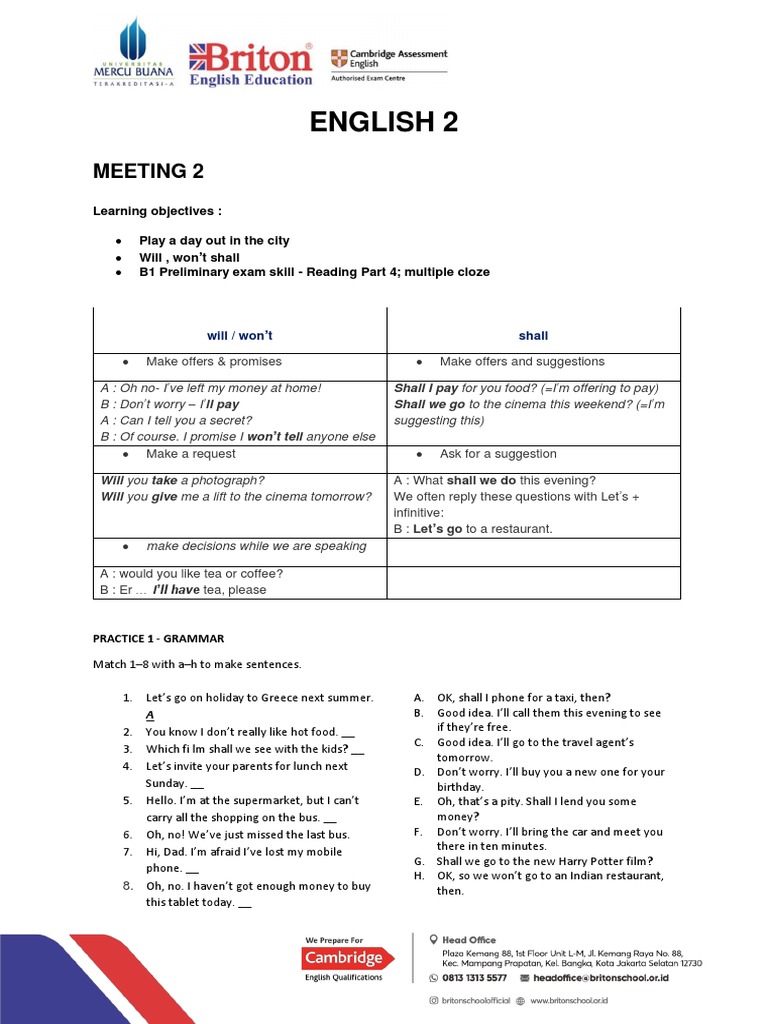 Handout-English 2 Meeting 2 | PDF