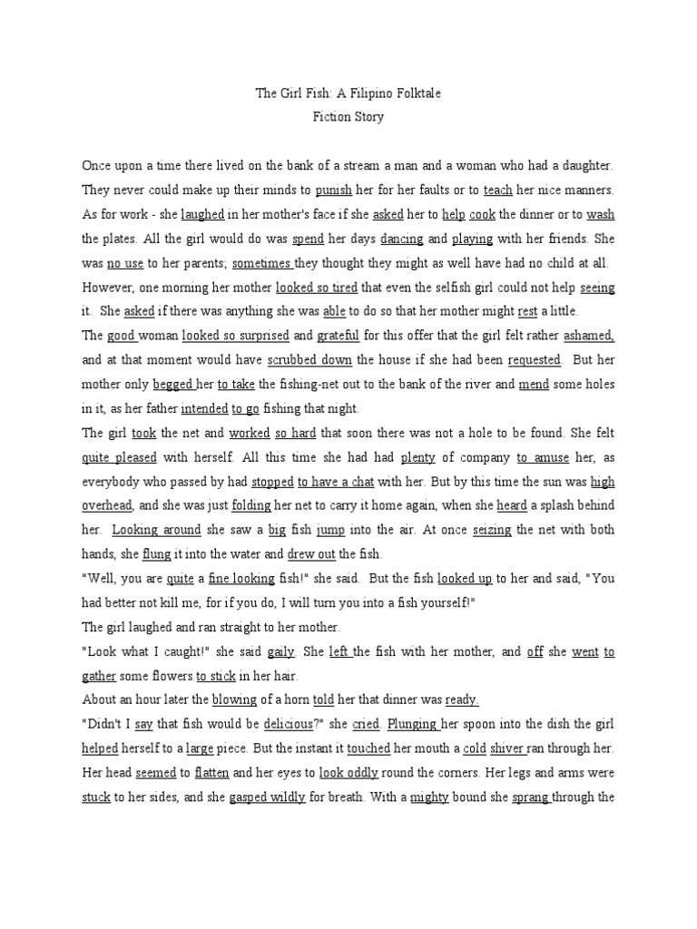 The Tale of the Girl Who Became a Fish: A Filipino Folktale | PDF ...