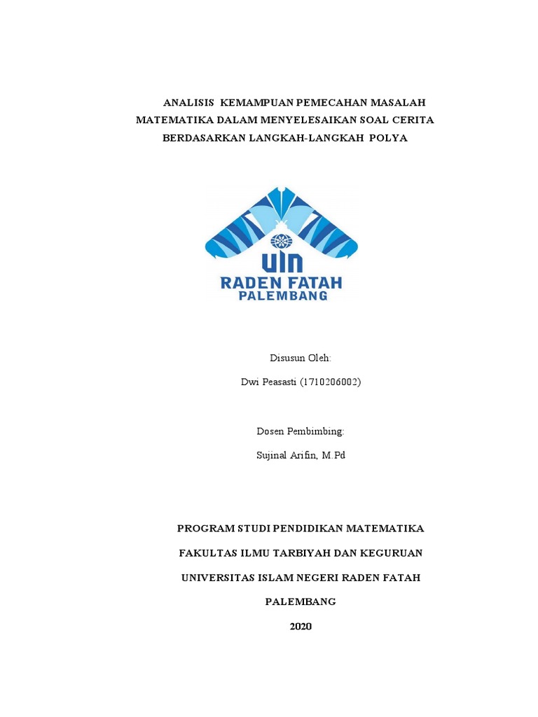 UAS Analisis Kemampuan Pemecahan Masalah Matematika Dalam Menyelesaikan ...
