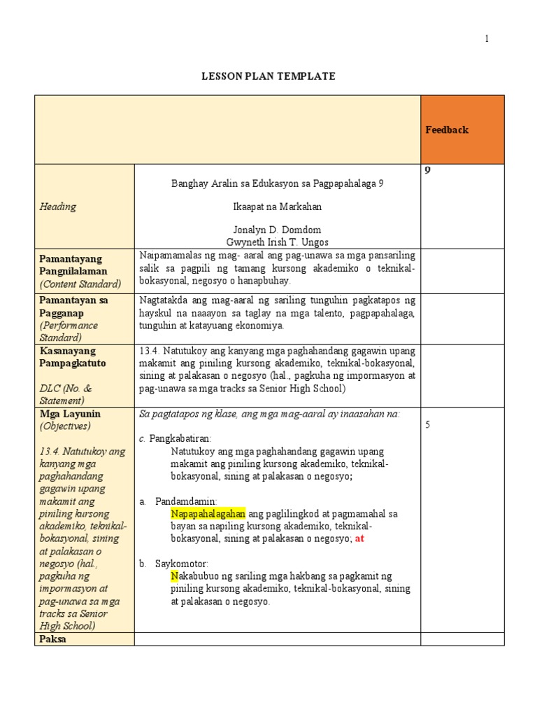 Passed LP On Lms 1st Draft Domdom-Ungos Team Teaching Lesson Plan | PDF