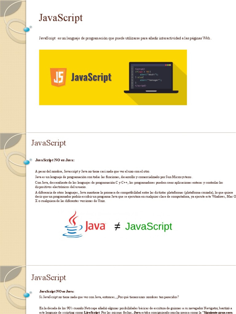 6ta Presentacion Desarrollo Web JavaScript | PDF | Script Java | Java (lenguaje de programación)
