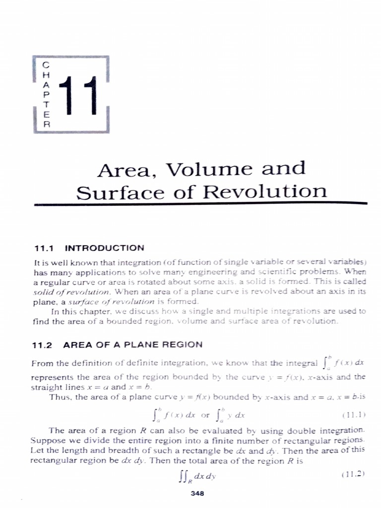08 Area, Volume and Surface of Revolution | PDF | Area | Integral