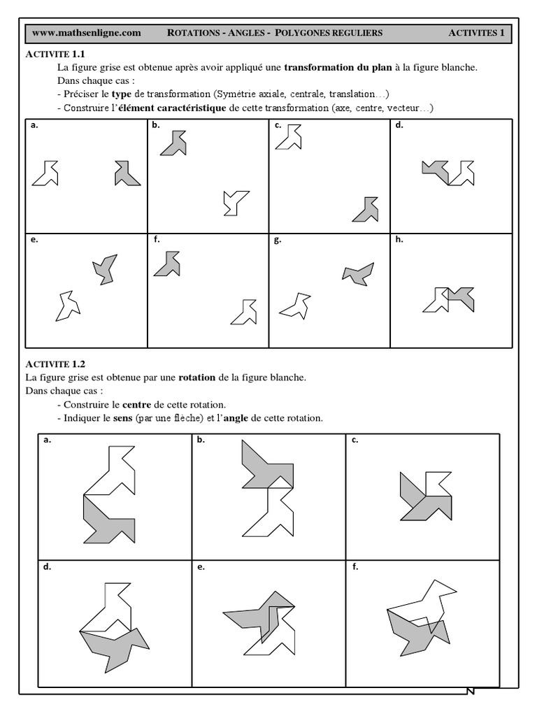 Exercices sur les Rotations et Transformations | PDF | Méthodes et ...