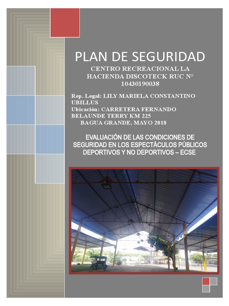 Plan de Seguridad La Hacienda Eventos | PDF | Defensa Civil | Primeros auxilios