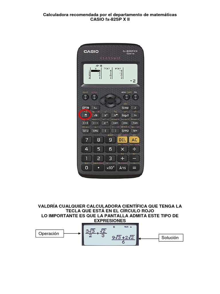 Calculadora Recomendada | PDF