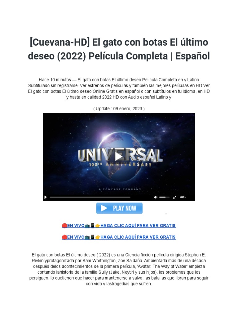 El Gato Con Botas El Ultimo Deseo para Gratiss | PDF