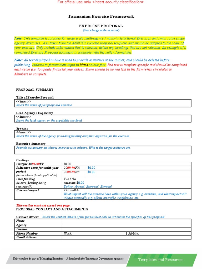 Tasmanian Government Exercise Proposal Template | PDF | Risk | Risk ...