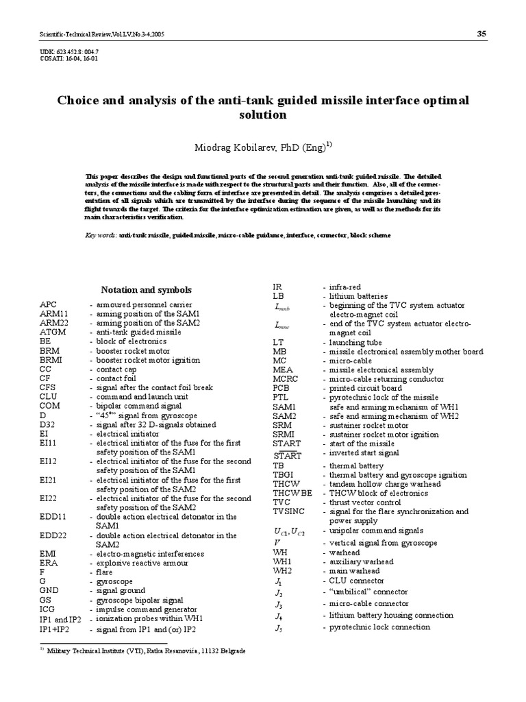 Anti-Tank Missile Interface Analysis | PDF | Electrical Engineering | Electricity