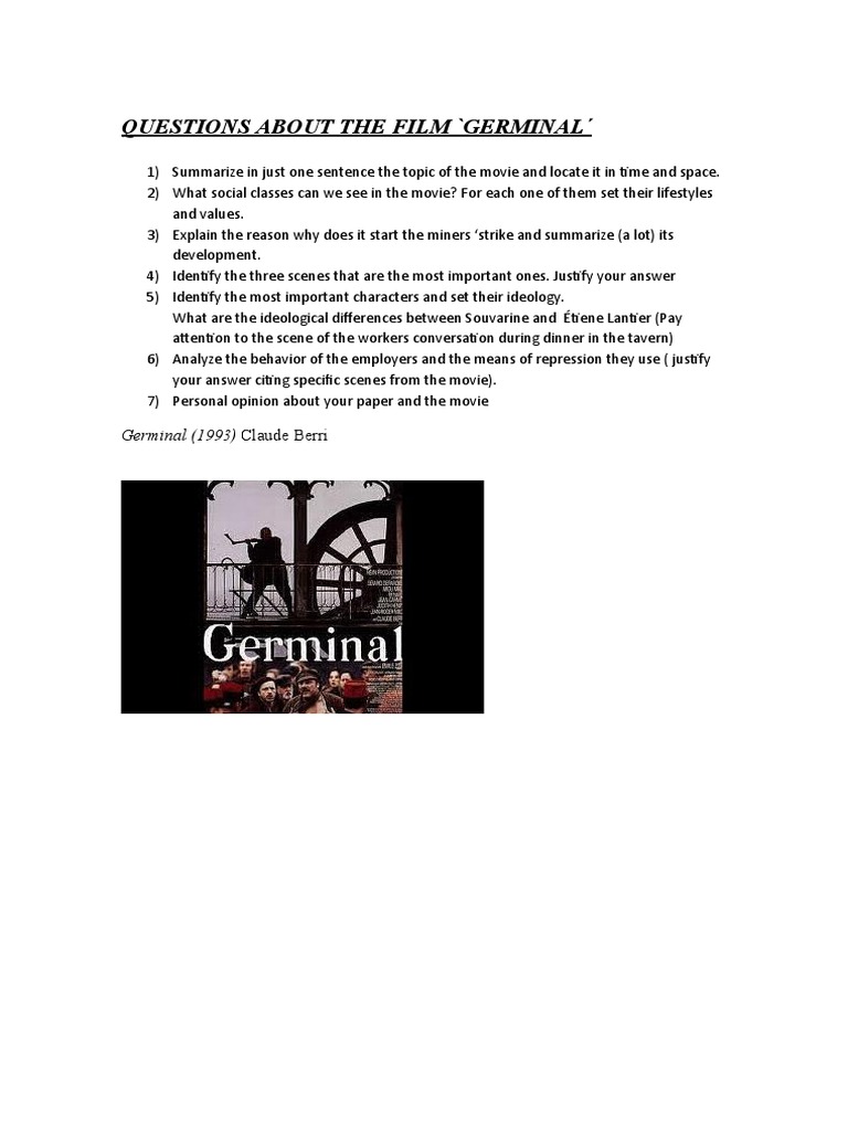 Analysis of Germinal (1993) Film Themes | PDF