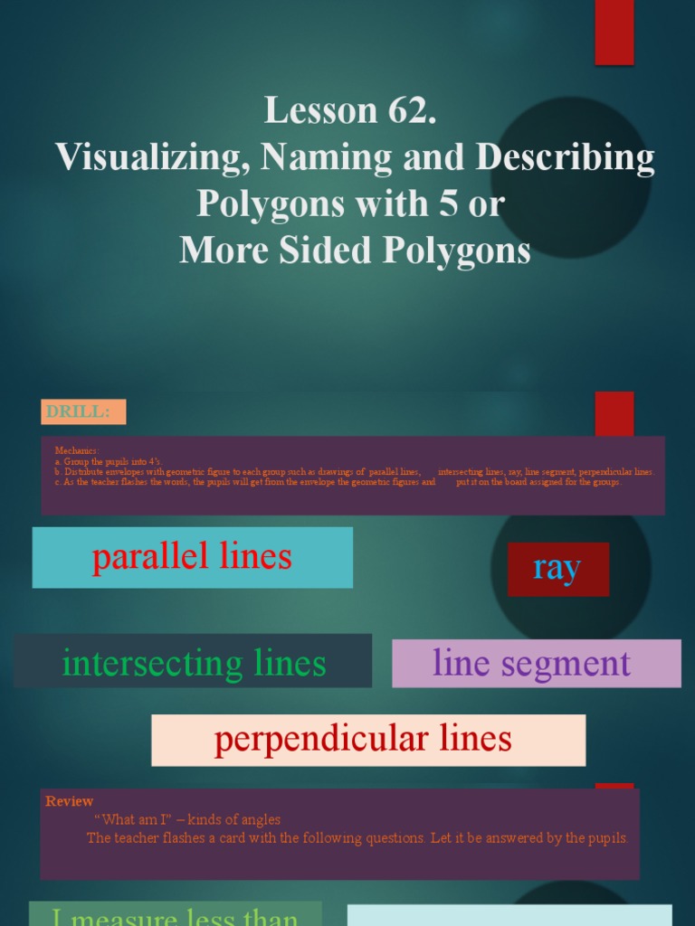 MATH 5 PPT Q3 - Lesson 62 - Visualizing, Naming and Describing Polygons With 5 or More Sided ...