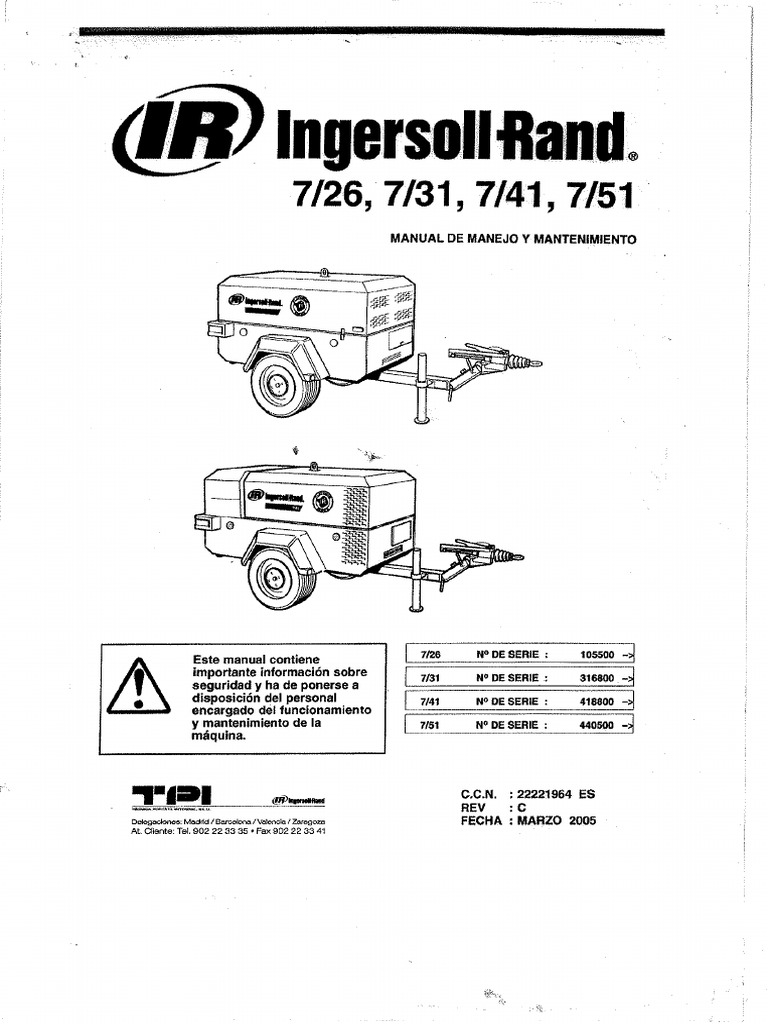 Manual Compresor Aire 4m3 Ingersoll Rand PDF