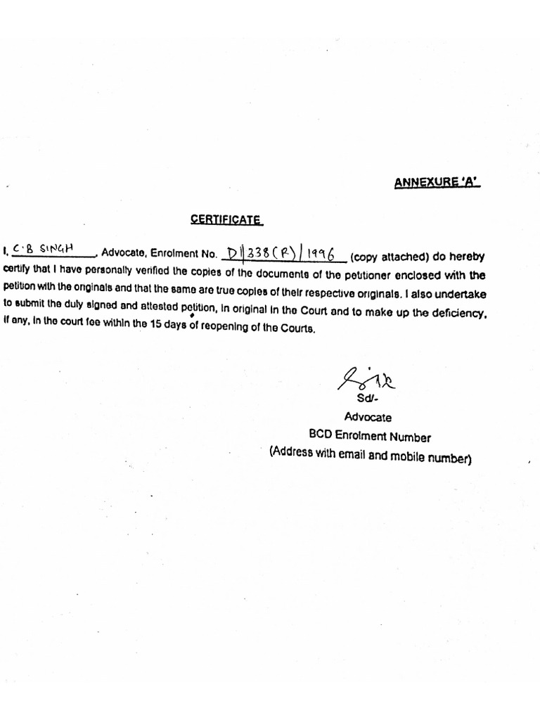 Annexure A and B For Petitioner No 1 | PDF