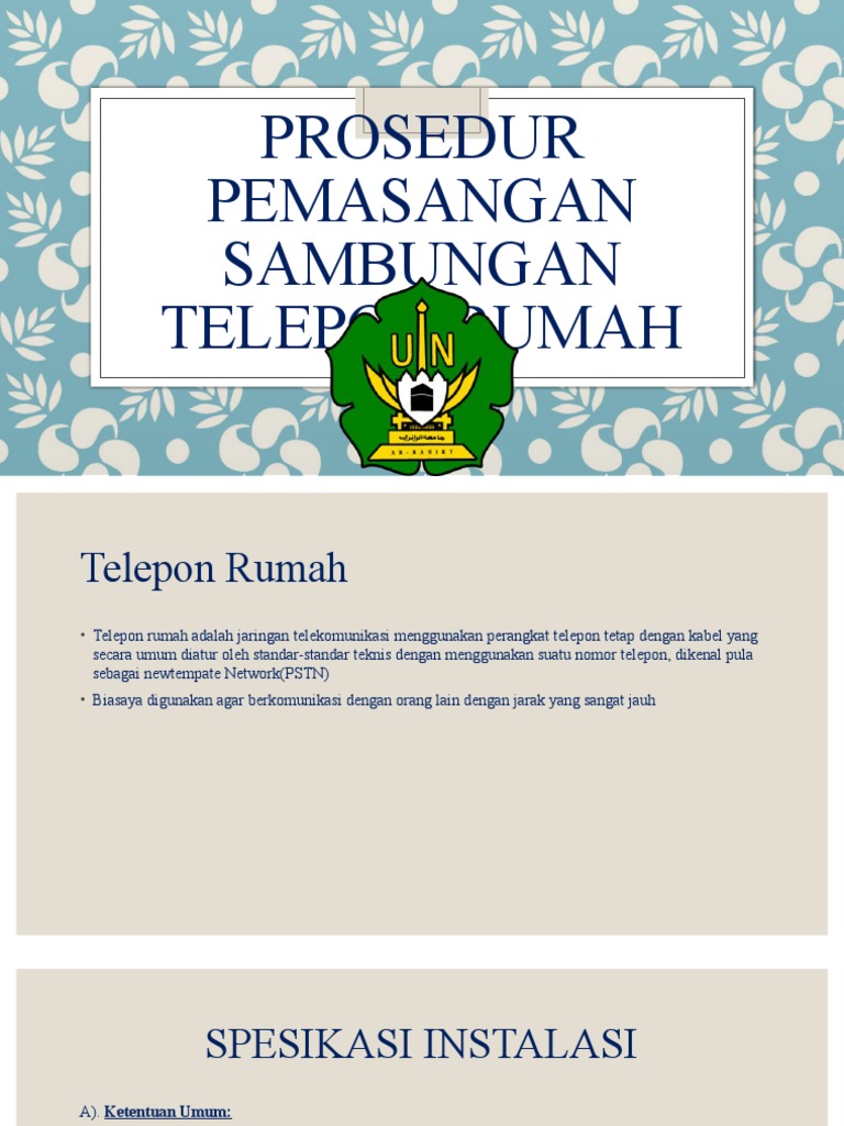Prosedur Pemasangan Sambungan Telepon Rumah | PDF