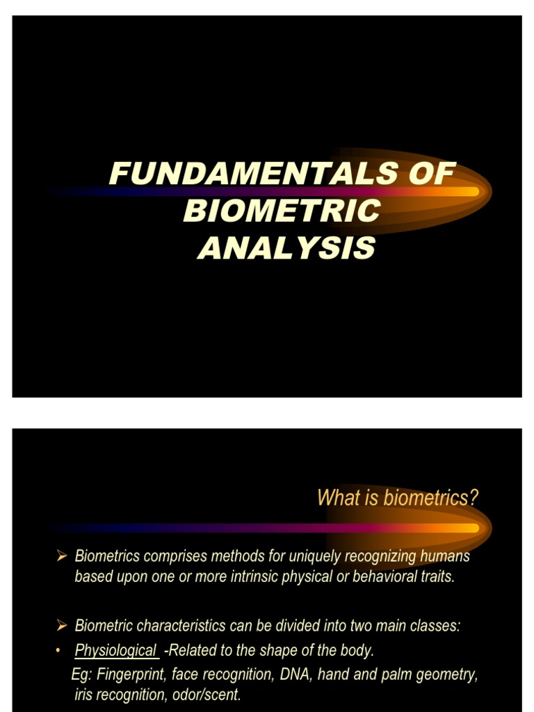 Fundamentals of Biometric Analysis | PDF | Biometrics | Security Technology