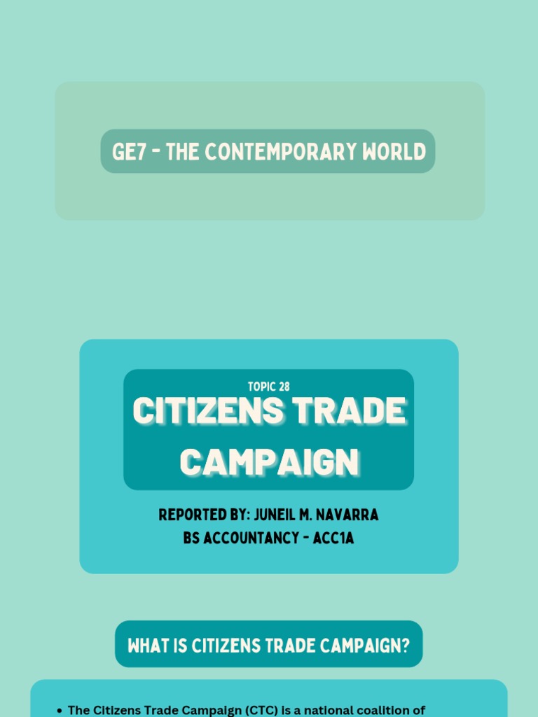 CONTEMPORARY-WORLD-REPORT | PDF | North American Free Trade Agreement | Trans Pacific Partnership
