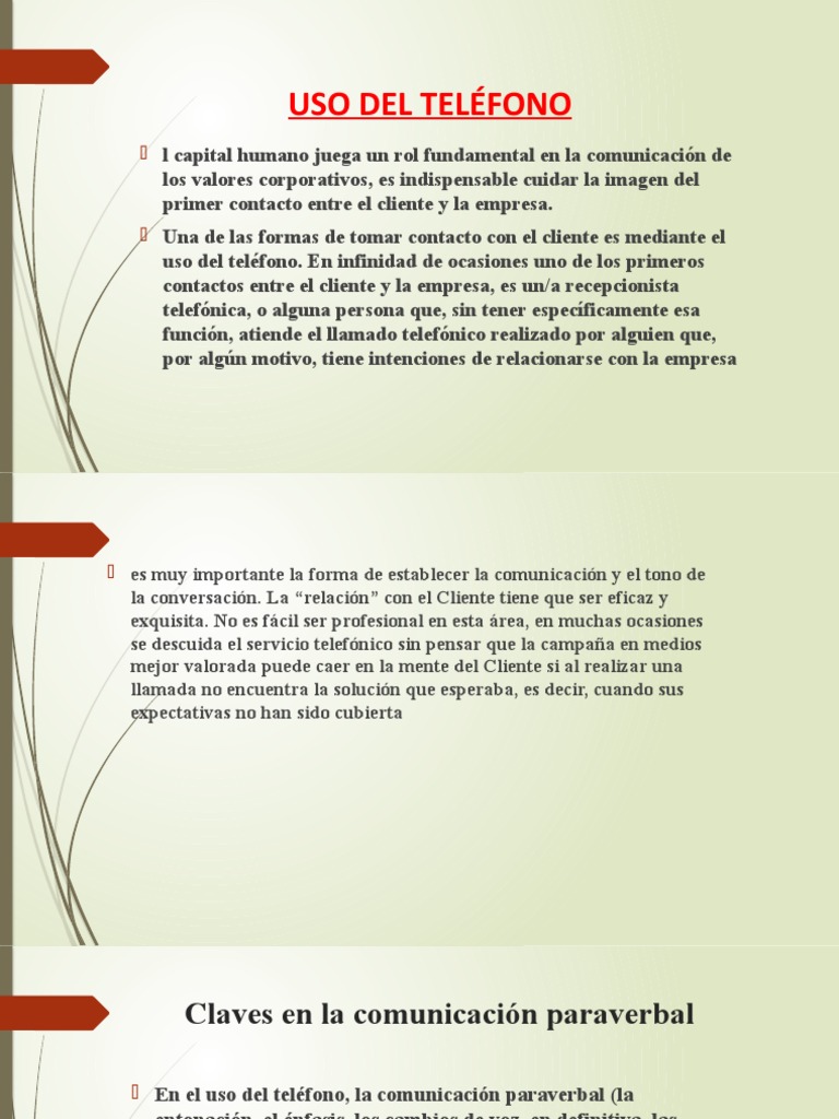 Comunicación efectiva por teléfono | PDF | Comunicación | Teléfono