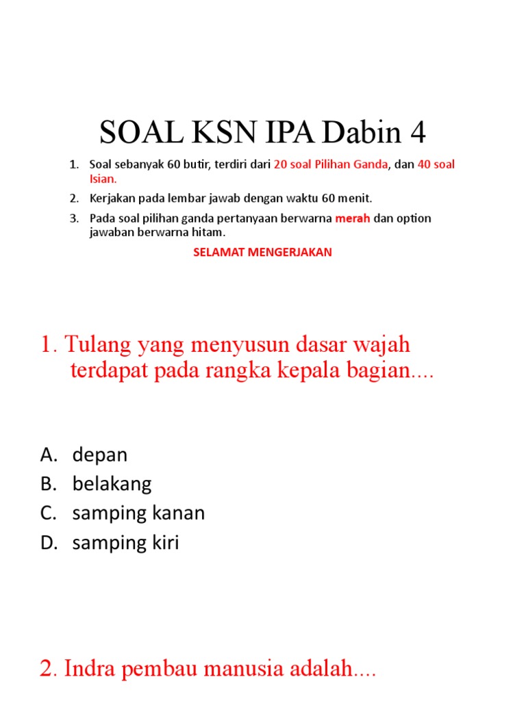 Soal KSN Ipa Dabin 4 (22) | PDF | Ilmu Sosial