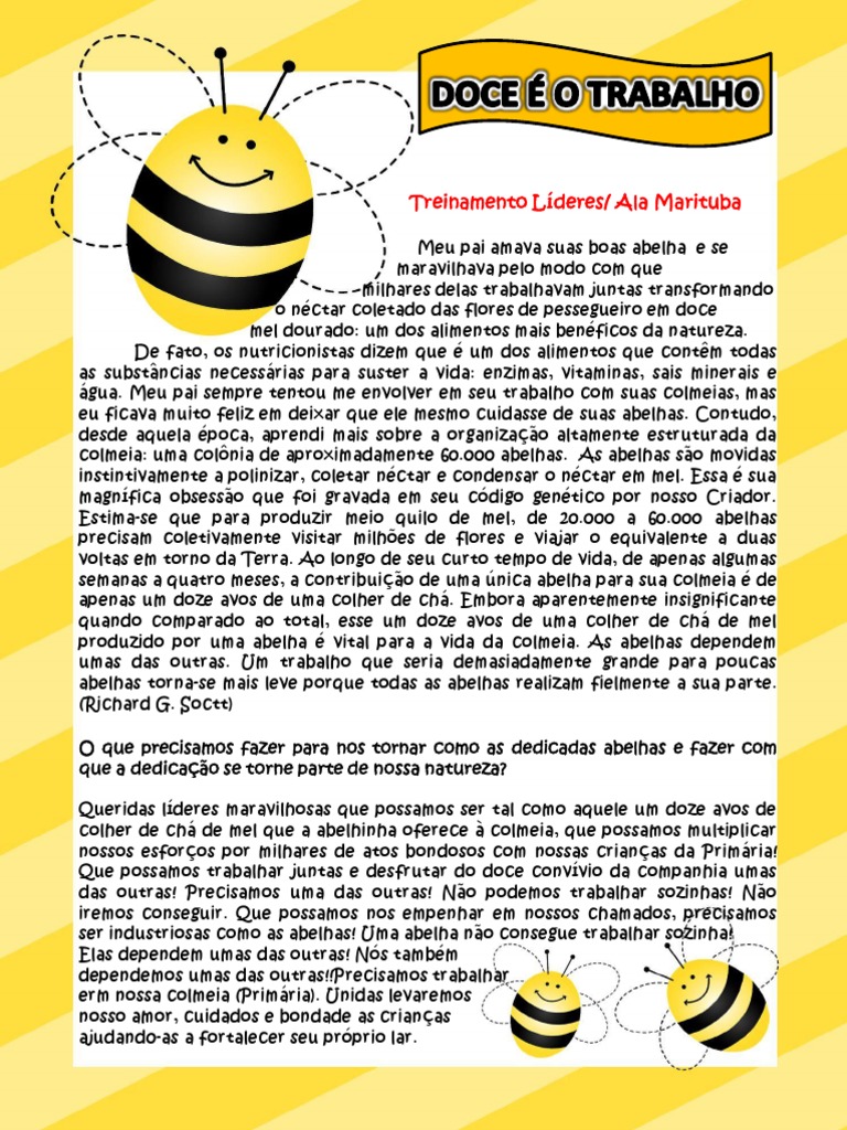MENSAGEM PDF ABELHA (Carla Calderaro Dos Santos) | PDF | Abelhas | Mel