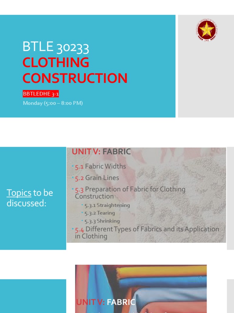 Unit 5 Fabric | PDF | Textiles | Textile Arts