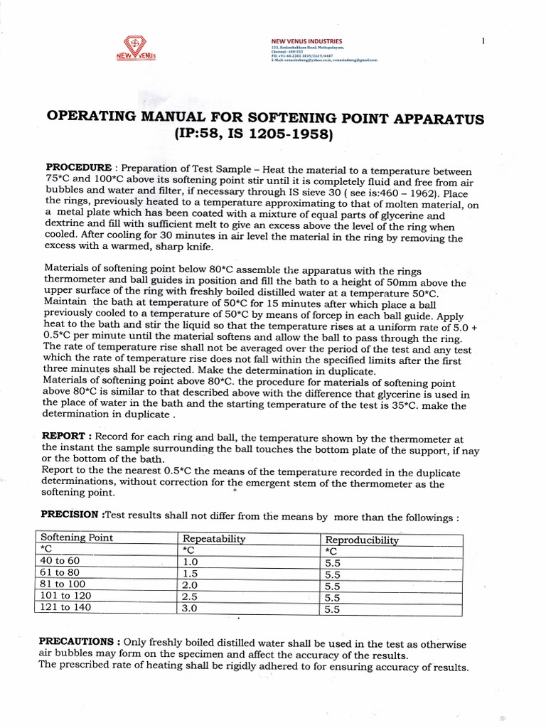 Softening Point | PDF